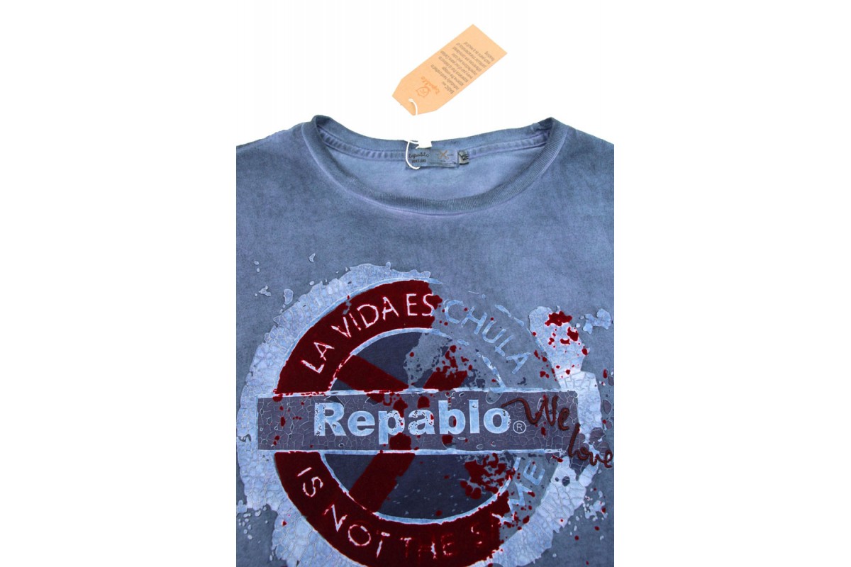REPABLO modré triko s logem Repablo - REPABLO_0097