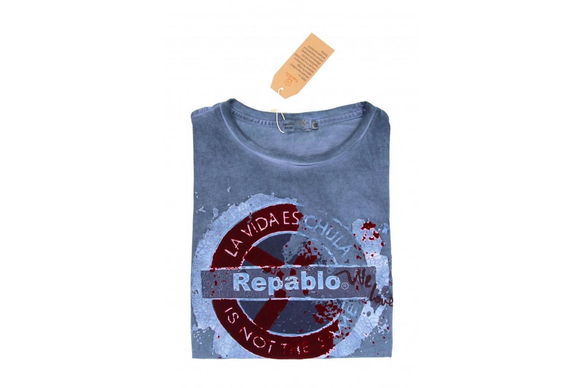 REPABLO modré triko s logem Repablo - REPABLO_0097